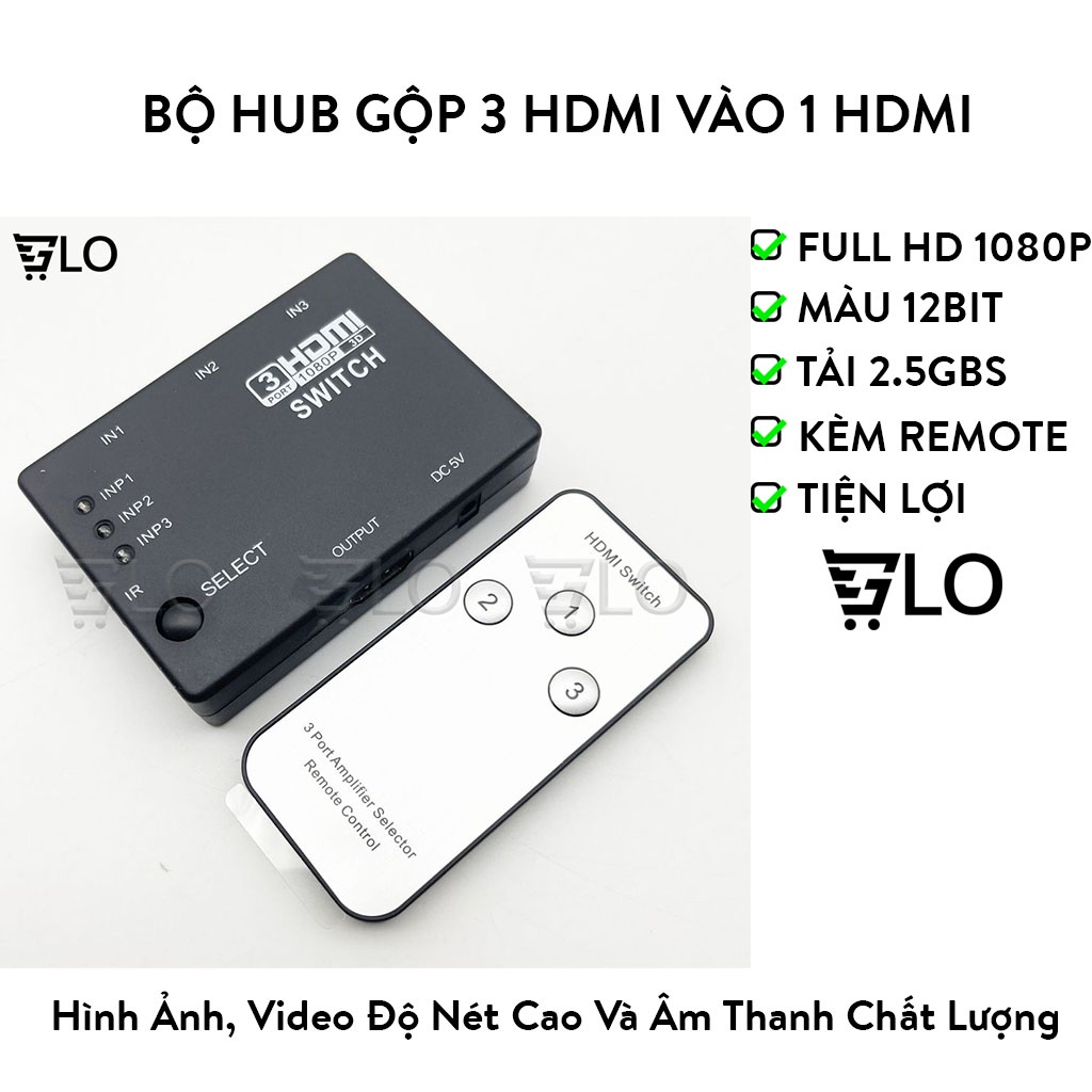 Hub Set Combines 3 Hdmi To 1 Hdmi With Remote 3 Inputs 1 Hdmi Output Full Hd 1080p For Xbox Ps4