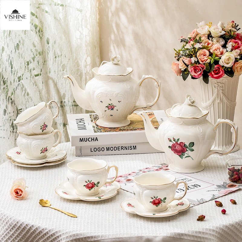 British Ceramic Tea Coffee Pot Set Tea Coffee Cup And Saucer Hand ...