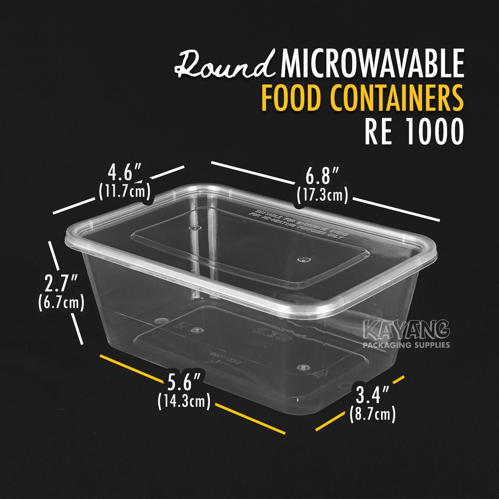 [10pcs] Rectangle Microwavable Food Container / Plastic tub (500ml ...