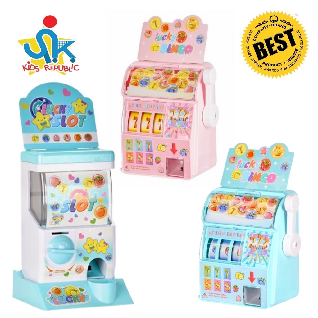 Lucky Slot Mini Gashapon and Lottery Machine Toy Set for Boy and Girl ...