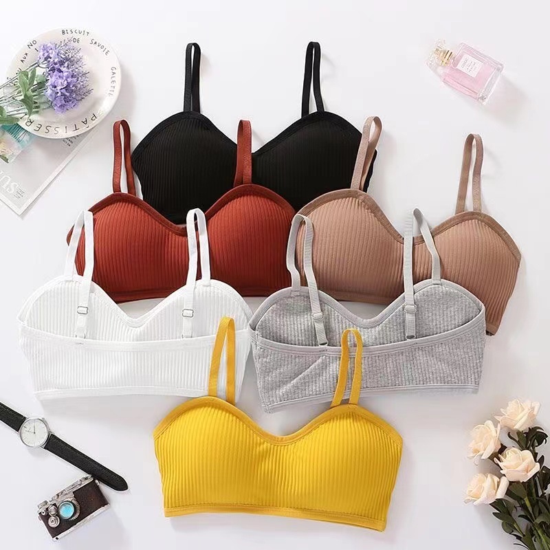 Women's Multi-Color Heart Shape Threaded Yoga Bralette Padded Bra ...