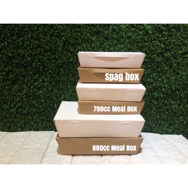 Food spaghetti box silver laminated or white coated 50pcs per pack meal ...