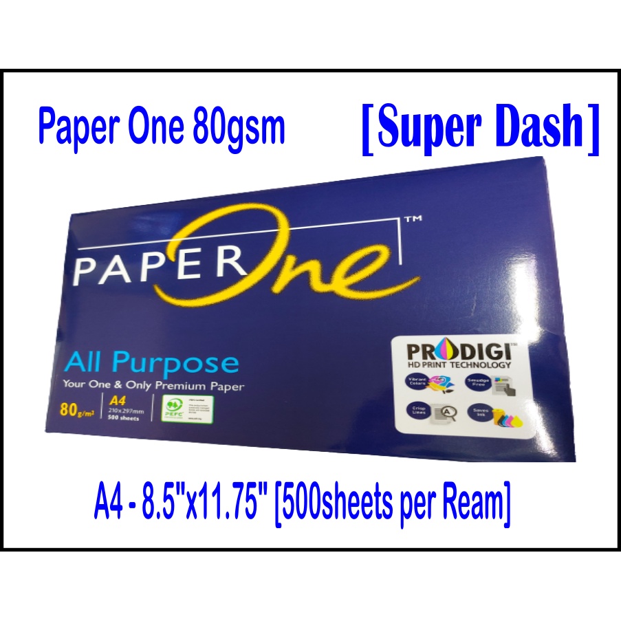 Paper One 80gsm Sub 24 Bond Paper [500sheet per Ream] Copier Copy Paper ...