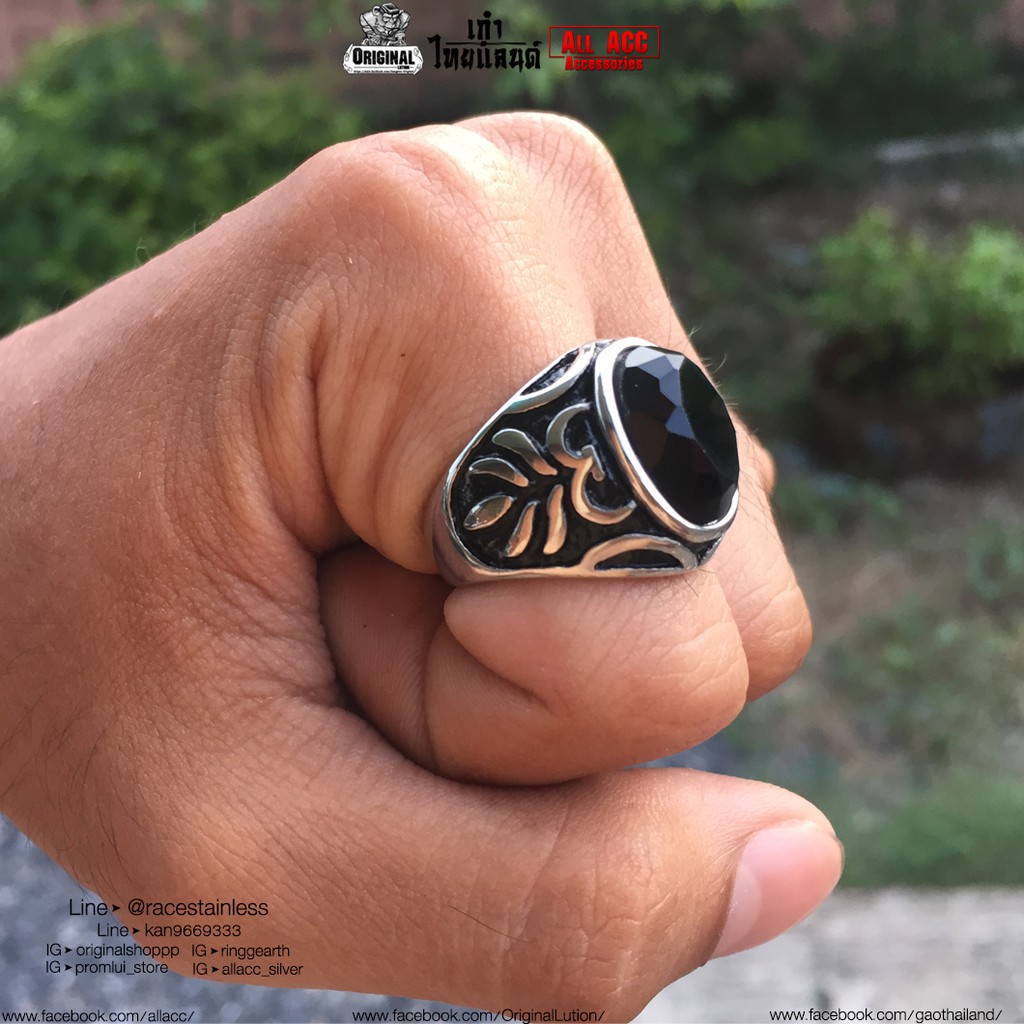 Silver Black Onyx Root Ring Real Stainless Steel Texture | Shopee Philippines
