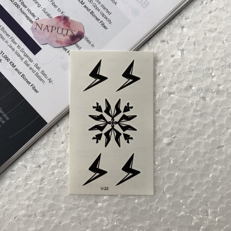Temporary tattoo Black ink V waterproof / Temporary tattoo Stickers ...