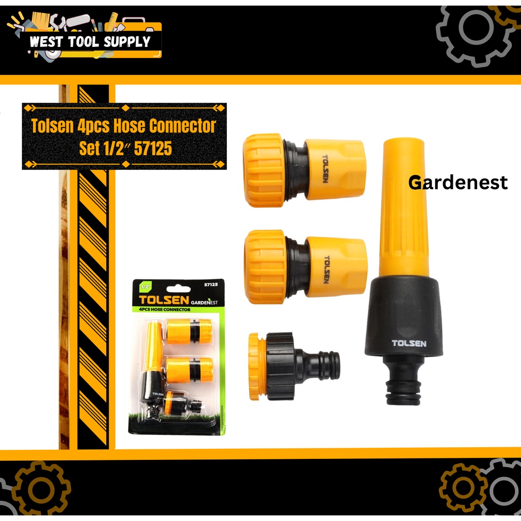 Tolsen 4pcs Hose Connector Set 1/2″, 3/4" | Shopee Philippines