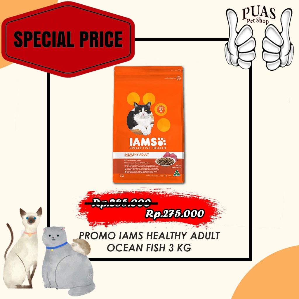 Iams Healthy Adult Ocean Fish 3kg | Shopee Philippines