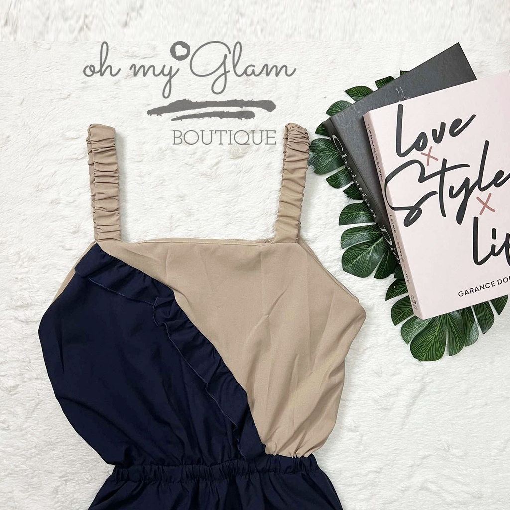 Two-Tone Overall Casual Jumpsuit (Free Size) | Shopee Philippines