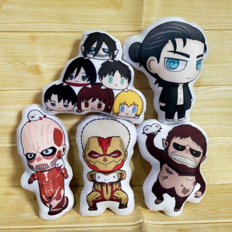Mini anime doll plusie attack on titan eren mikasa zeke | Shopee ...