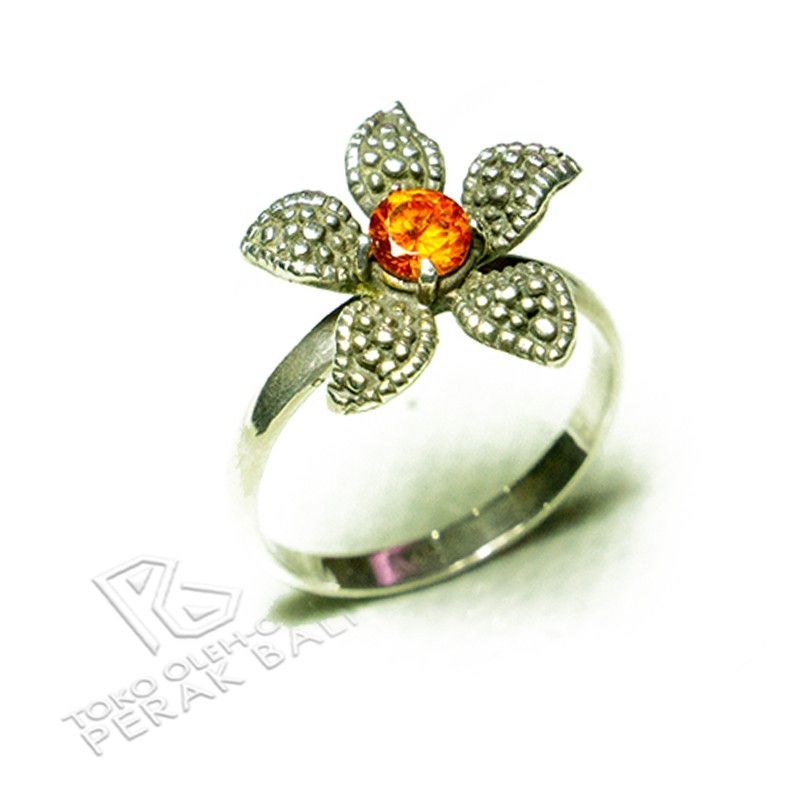 MATA Silver Ring Bali Silver Ring 925 Flower Five Eyes Garnet | Shopee ...