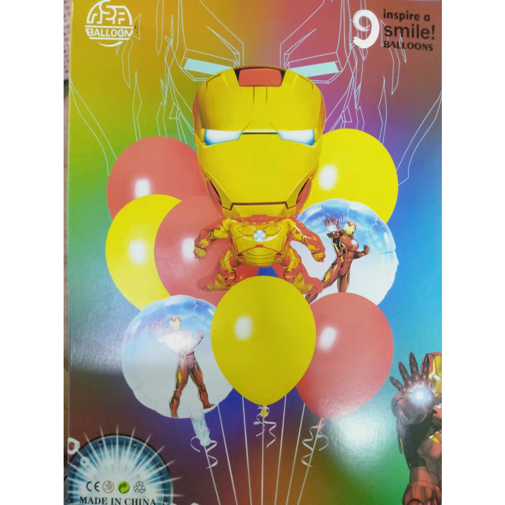 PS-276 9 in 1 Balloon Set Iron Man Balloon Set Avengers Balloon Iron ...