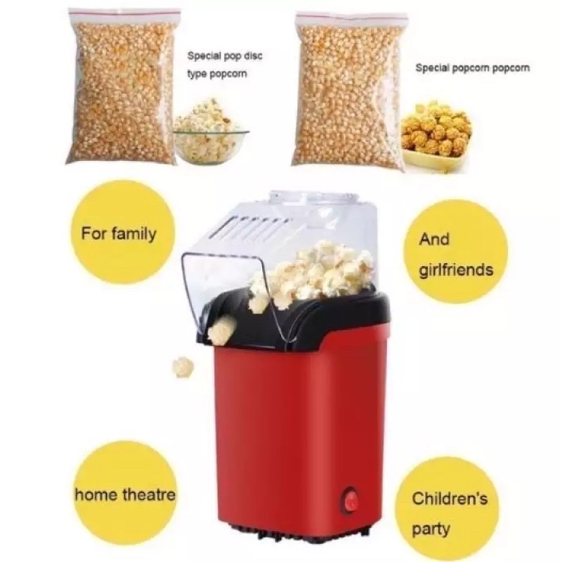SKW Mini Popcorn Popper Hot Air Popcorn Machine Corn Kernel Air Popper ...