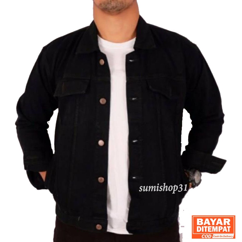 HITAM Original SANDWASH DILAN BLACK JEANS JACKET FOR MEN AND WOMEN ...