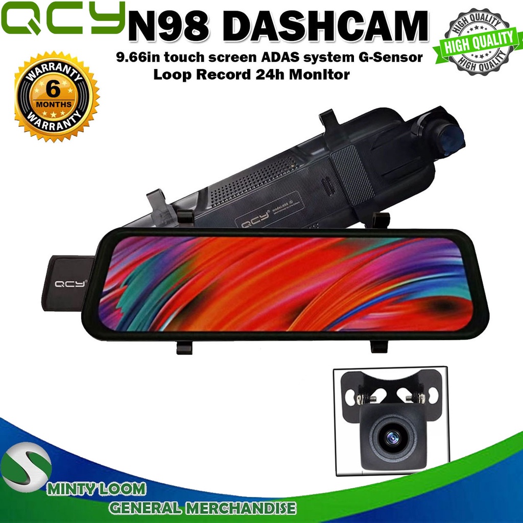 New!!! ORIGINAL QCY N98 INTELLIGENT CAR DASHCAM 9.66" TOUCH SCREEN ...