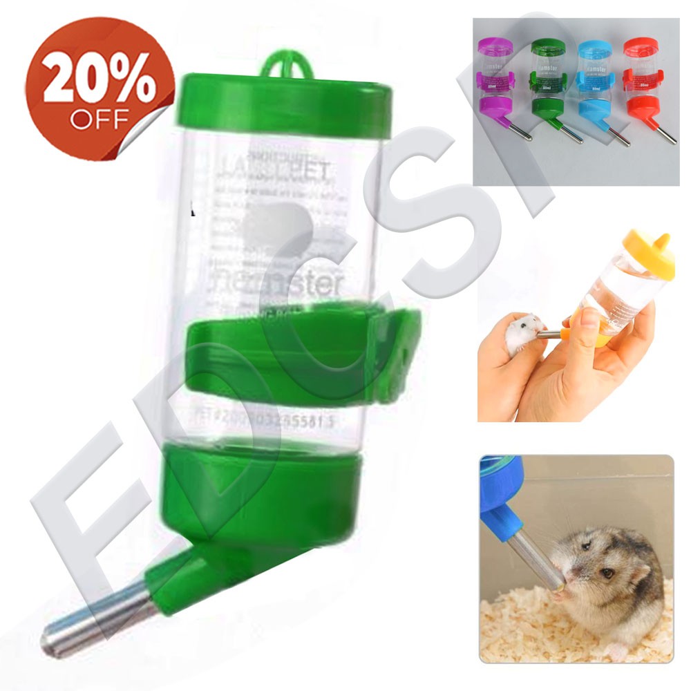 Mice Rodent Gerbil Hamster Drinking Water Bottle - 80ml - GREEN ...