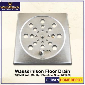 WASSERNISON Floor Drain 100mm with Shutter Stainless Steel NFD 68 ...