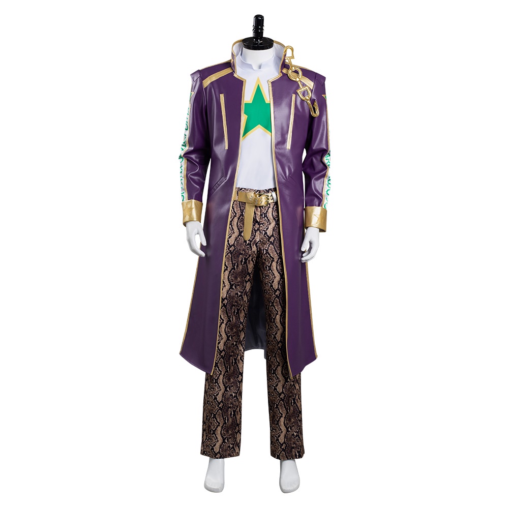 Kujo Jotaro Costume Leather Coat Outfit Shirt Pants Full Set Stone ...