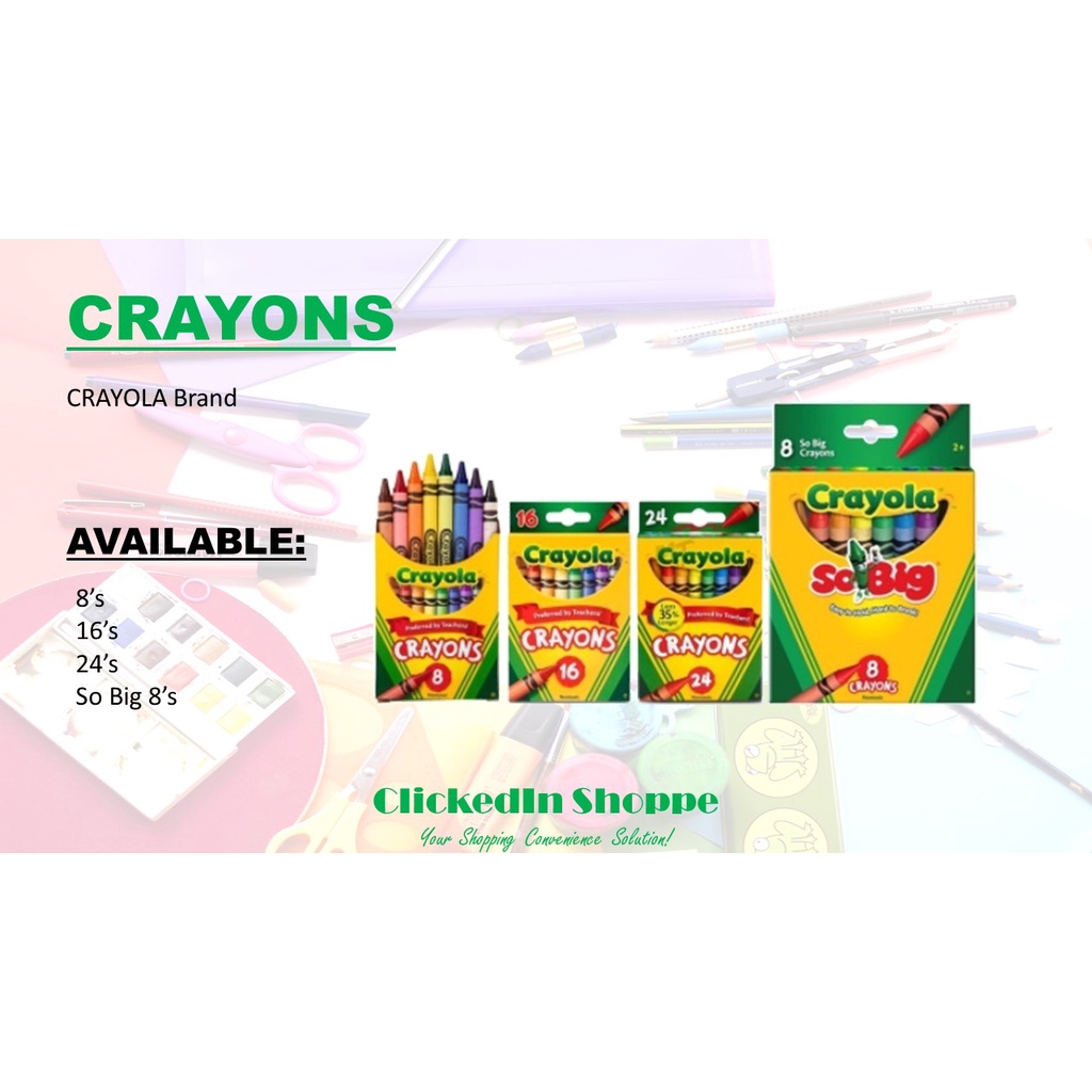 Crayons Crayola Brand 8's 16's 24's So Big Original School Supplies ...