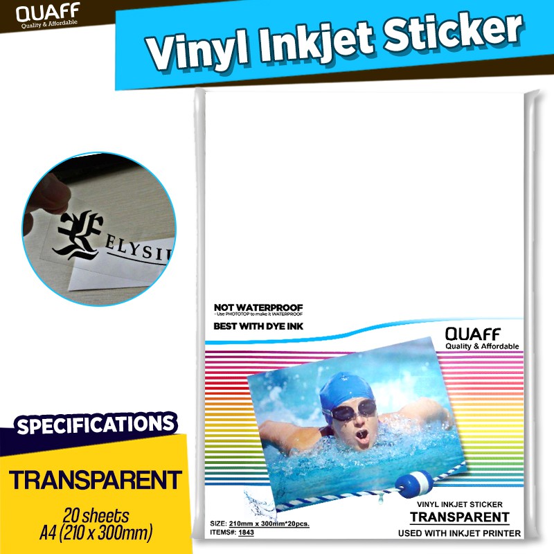 QUAFF Vinyl Printable Inkjet Sticker for Label Sticker Matte | Glossy ...