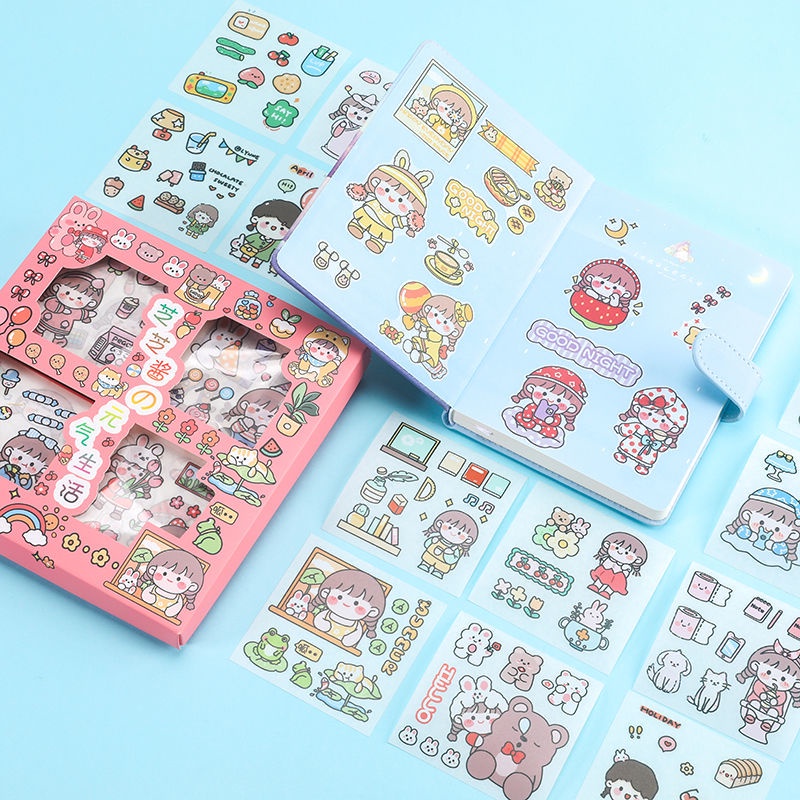 Girl heart hand account sticker cute cartoon hand book material ins ...