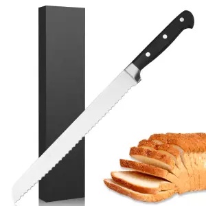 Black Handle Bread Knife Stainless Steel Bread Knife | Shopee Philippines