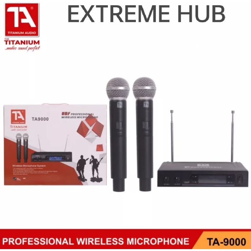 TITANIUM AUDIO TA-9000 PROFESSIONAL UHF WIRELESS MICROPHONE | Shopee ...