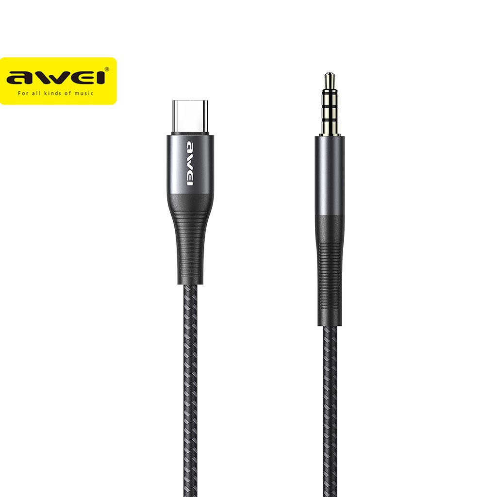 Awei CL-116T Type C Cable To Aux 3.5mm Audio Plug Adapter 1M For Type-C ...