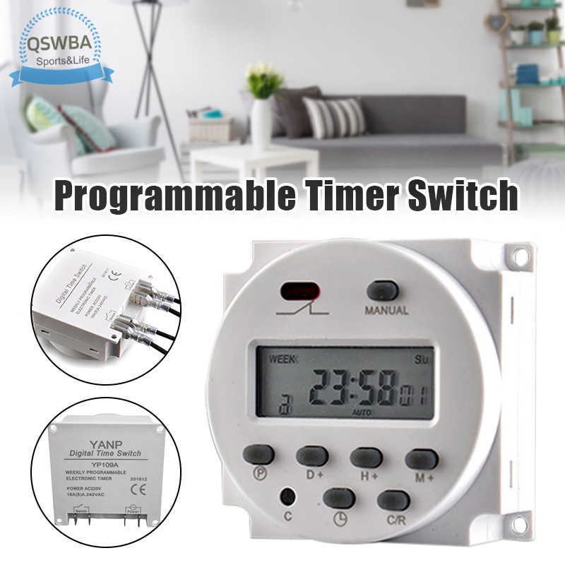 Qswba Sinotimer Tm618h 2 220v Ac Digital Time Switch Output Voltage 220v 7 Day Weekly