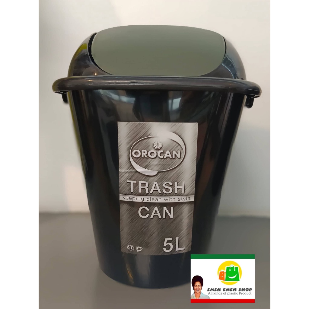 Trash Bin Basurahan 5Liters OROCAN Swing type cover | Shopee Philippines