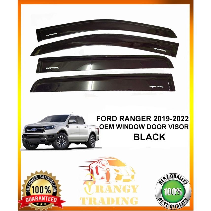 Ford Ranger RAPTOR 2018 to 2022 INJECTION TYPE Window Door Rain Visor ...