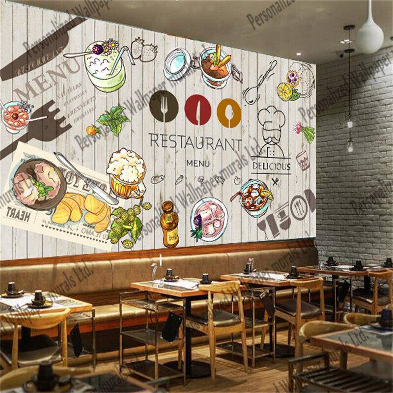 Custom Mural Wallpaper 3d Gourmet Western Fast Food Afternoon Tea ...