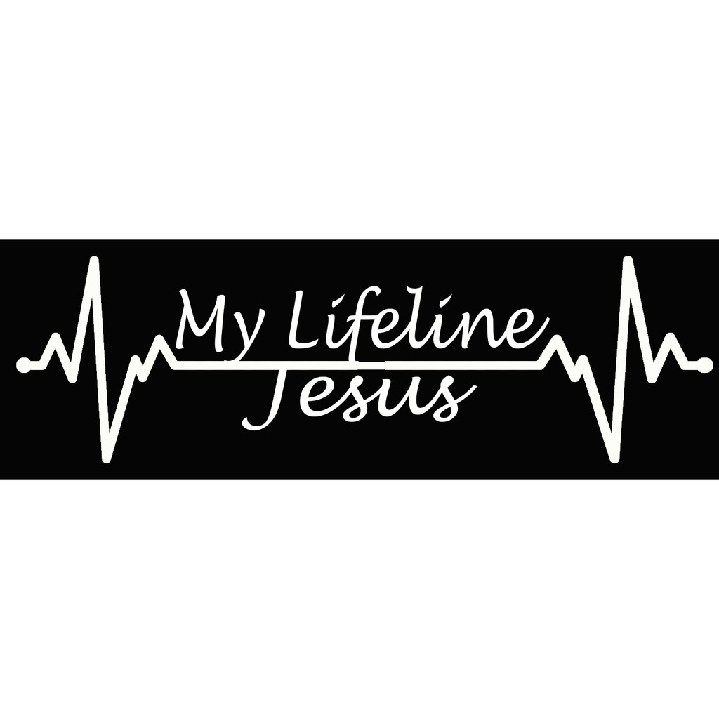 My Lifeline Jesus Graph Sticker Christian God Religious Car Styling ...