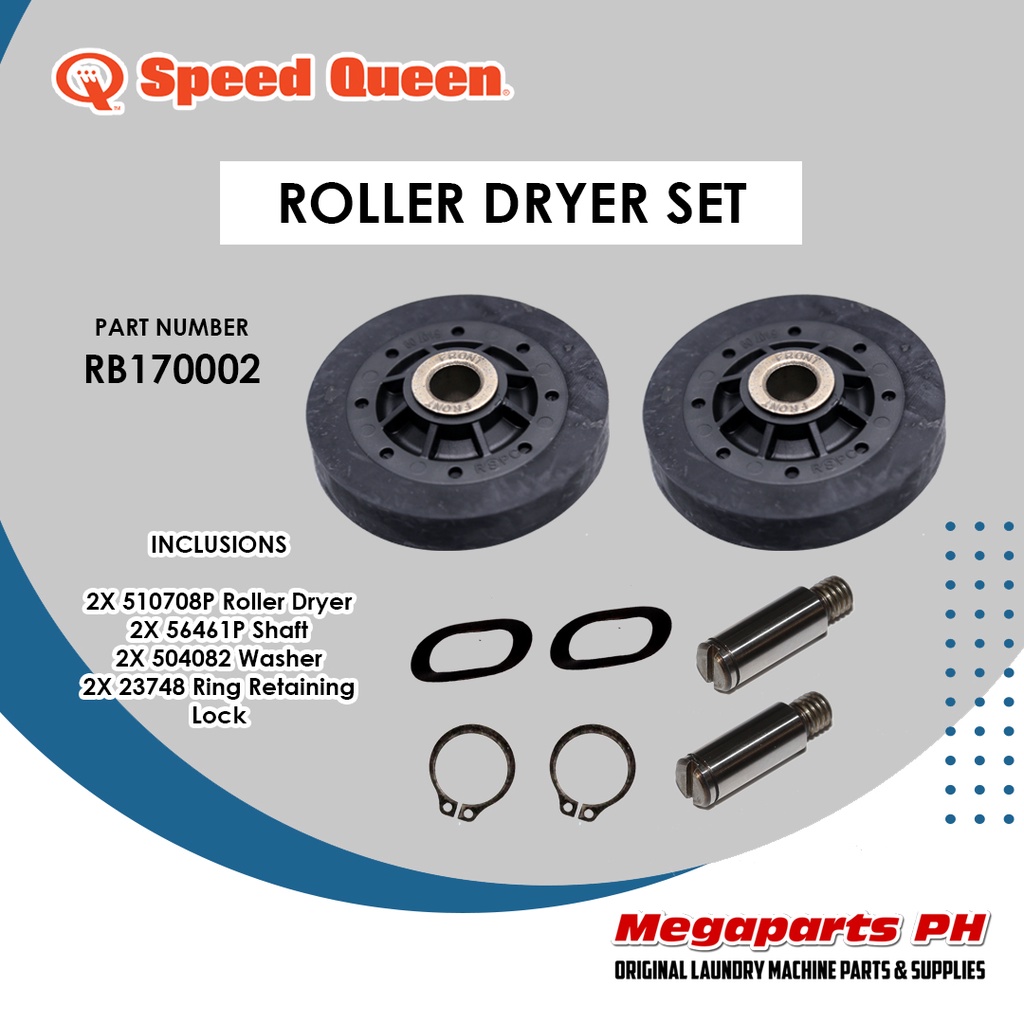 Speed Queen Dryer Roller SET (Genuine Parts) RB170002 (2pcs 510708P ...