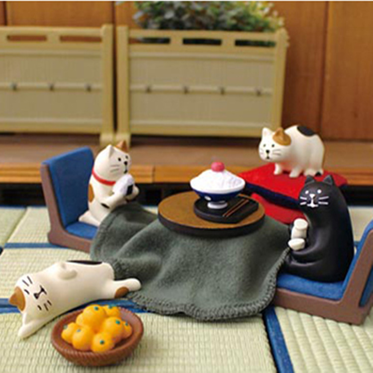 Miracleson Japanese Style Cat Tea Groceries Zakka Decole Gadget Japanese Decoration Micro ...