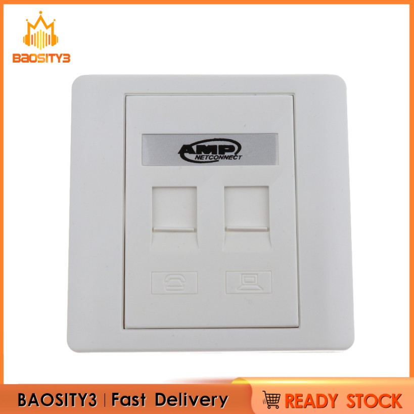 3C King 2 Port Wall Outlet Face Plate 1 Way RJ45/RJ11 Network Ethernet ...