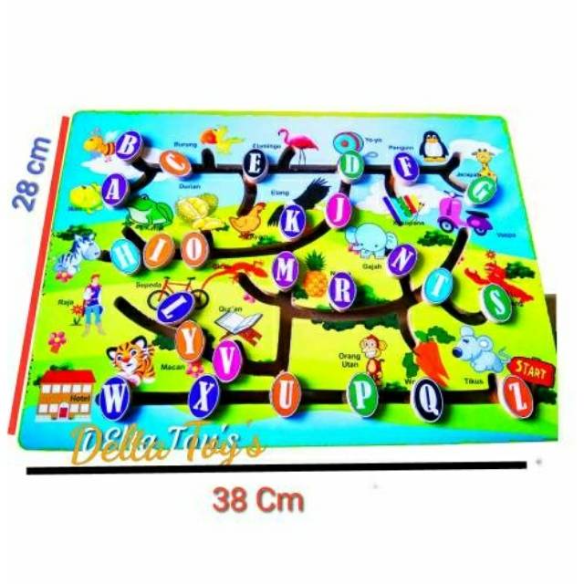 KAYU Children's TOYS - WOODEN MAZE EDUCATION ALPHABET / ALUR LETTERS ...