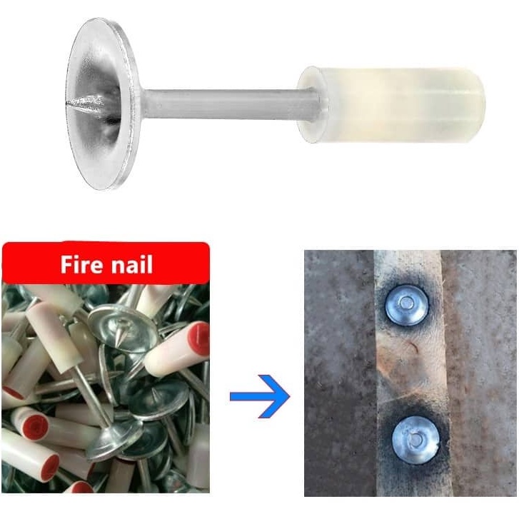 Wall Fastener Set Pipe Clamp Round Cap Pipe Tacker 100PCS Steel Nails ...