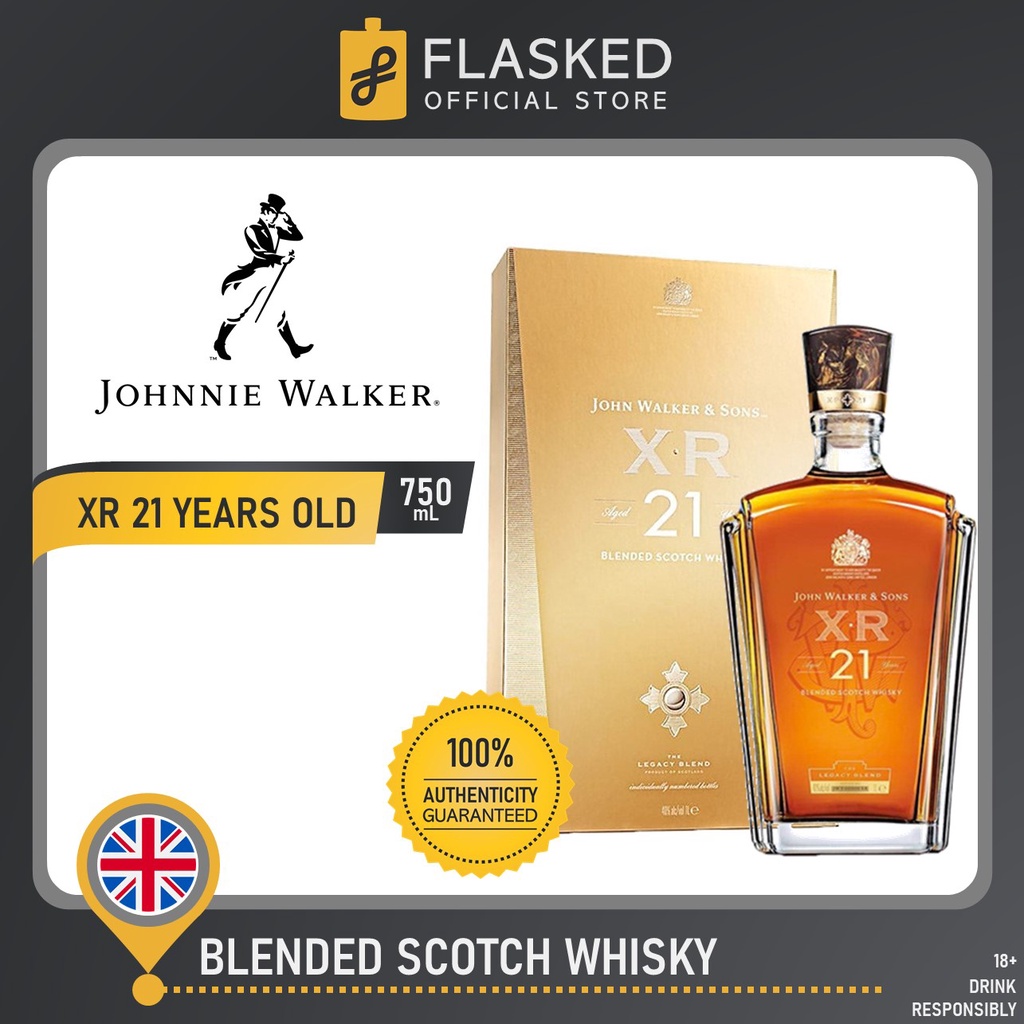 Johnnie Walker XR 21 Year Old Blended Scotch Whisky 750ml | Shopee ...