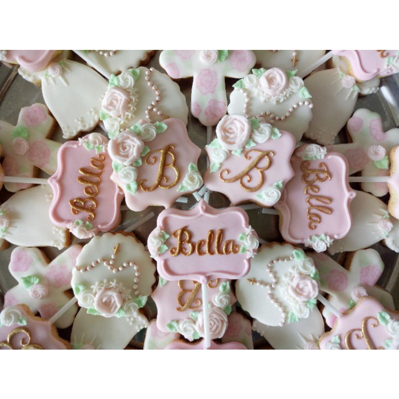 CUSTOMIZED SUGAR COOKIES ( Girl Baptismal) 30 pieces | Shopee Philippines
