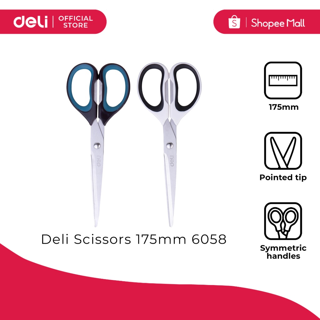 Deli 6058 Scissors 175mm (1PC) [75326058] | Shopee Philippines