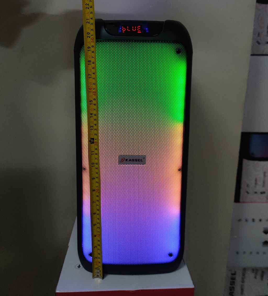 KASSEL 2x8" Flame Lamp TWS Portable Bluetooth Speaker Free Wireless Mic ...