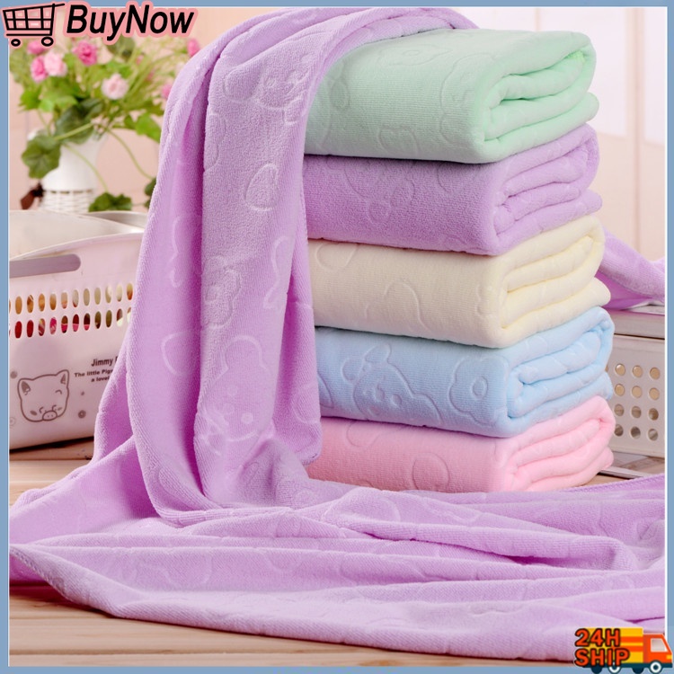 70cm x 140cm Microfiber Towel Cotton Bath Towel Embossed Towel Unisex ...