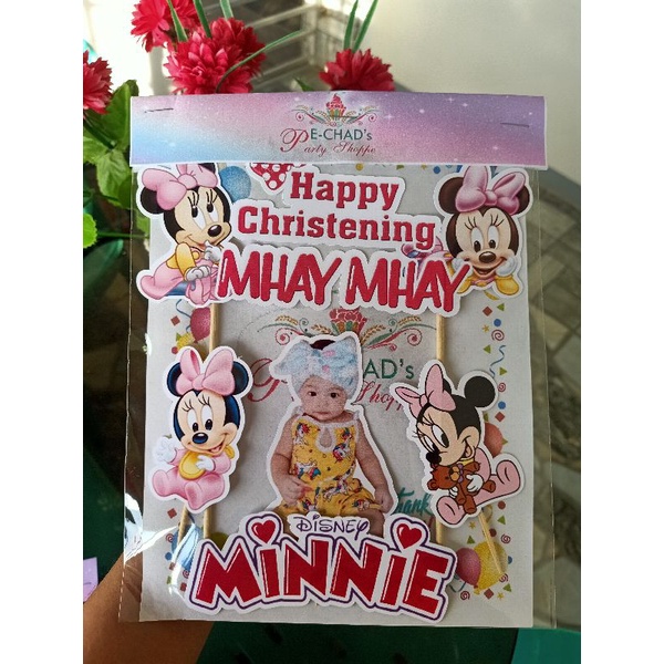 Christening / Minnie Mouse cake topper | Shopee Philippines