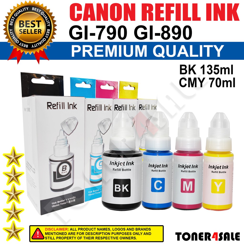 Canon Refill Ink GI 790 890 For G1010 G2010 G3000 G3010 G3020 G4010 ...