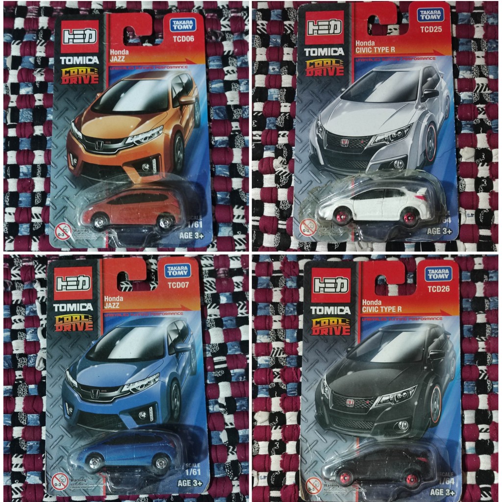 Takara Tomy Tomica Cool Drive Honda Jazz or Fit and Honda Civic Type R ...
