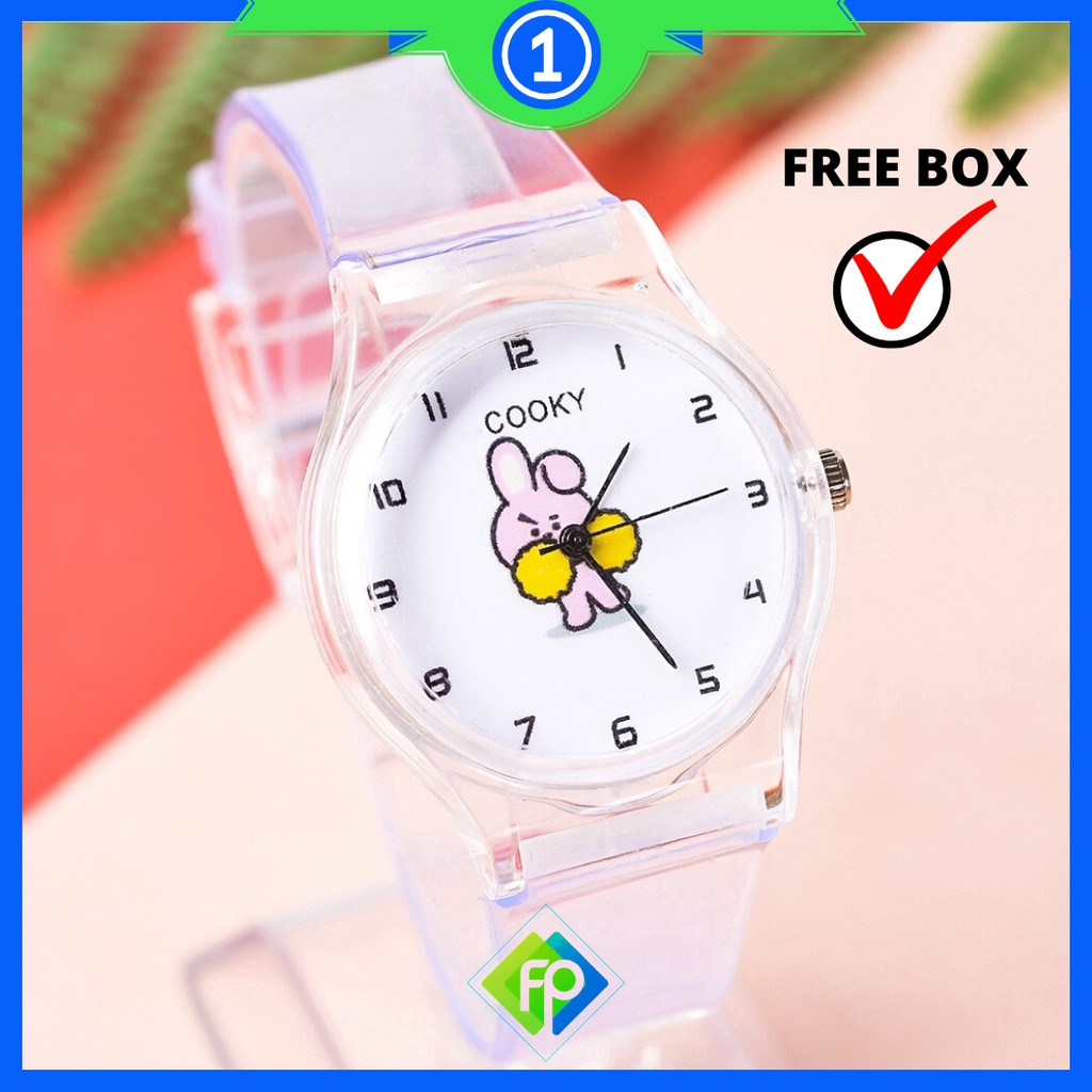 Cooky BTS Watches Women JELLY Transparent JUNG KOOK Accessories ...