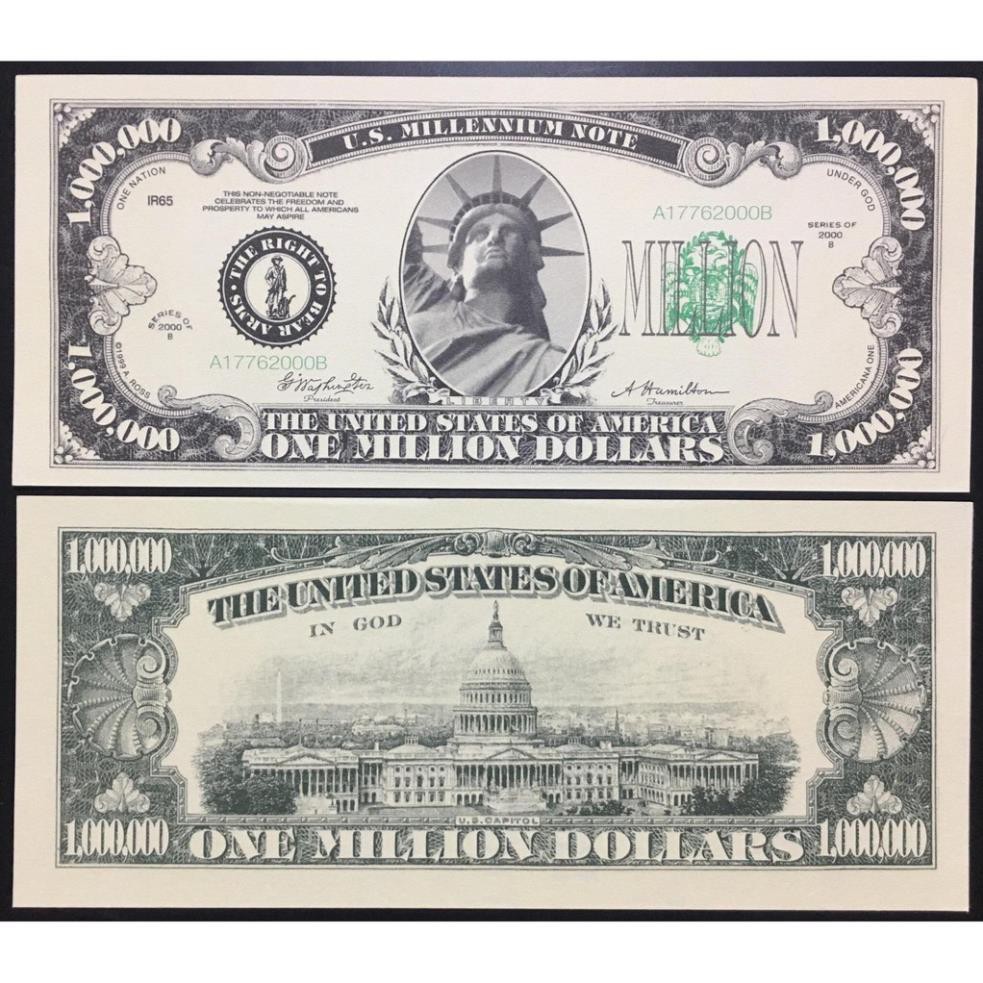 Combo of 2 Play Money sheets with Denomination of 1 Million Dollars of ...