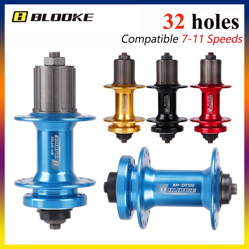 BLOOKE Hubs 32 Holes 36 Holes Mountain Bike Disc Hubs Front & Rear MTB Hub QR for 7/8/9/10 ...
