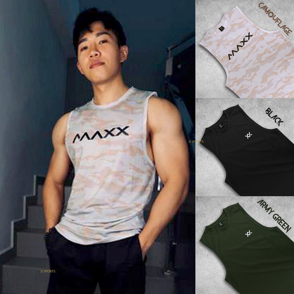 MAXX Singlet Fitness Gym Jersey MXSL03 (3 COLORS) | Shopee Philippines