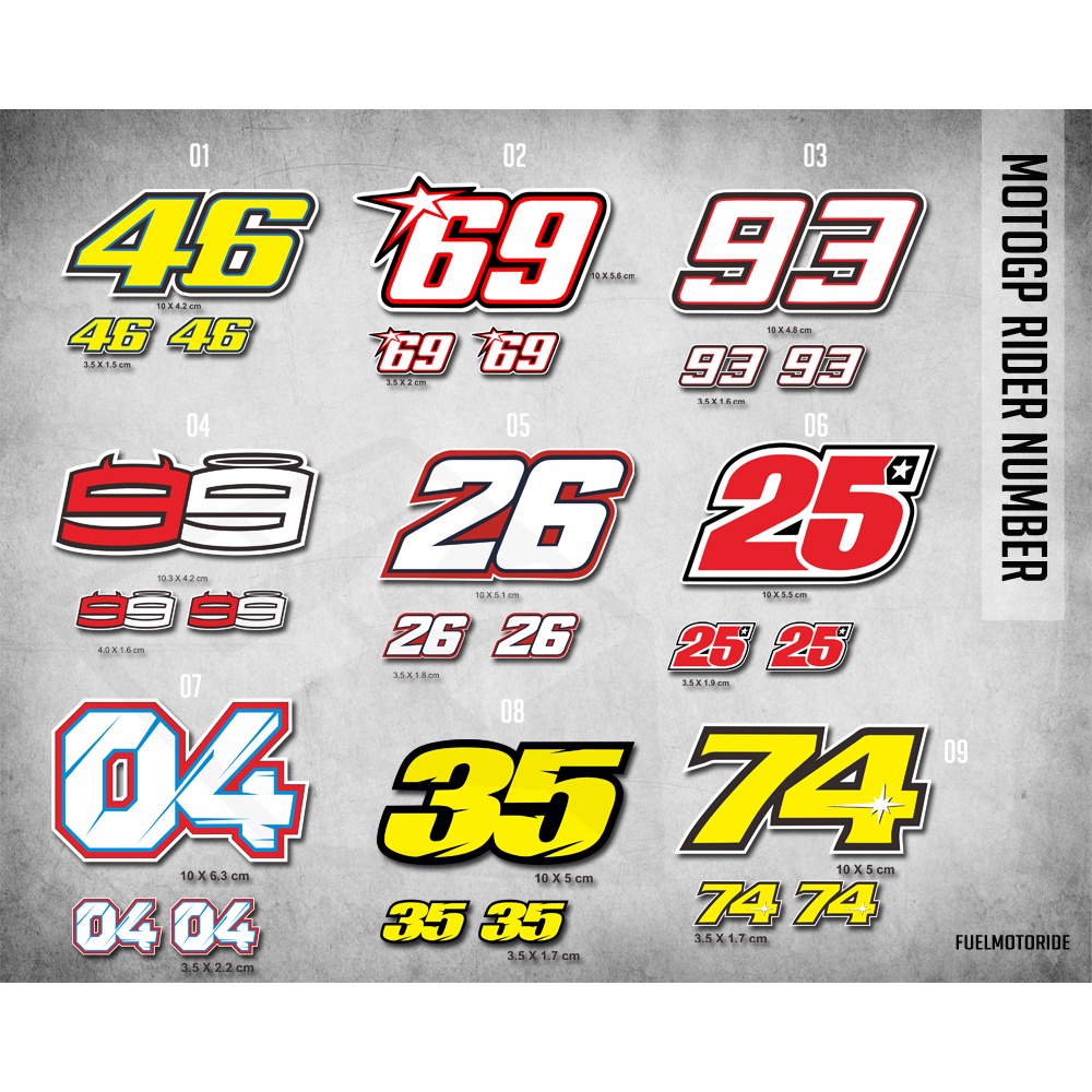 Rider Motogp Superbike Number Sticker for Motorcycle Helmets | Shopee ...